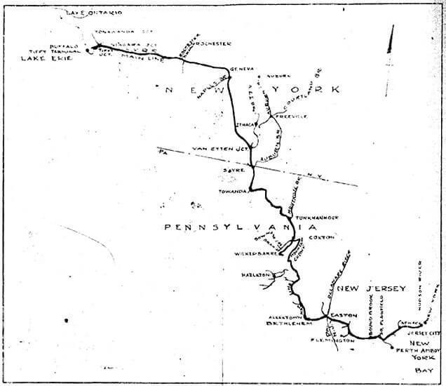 Lehigh Valley Main Track Chart & Mountain Cut-Off