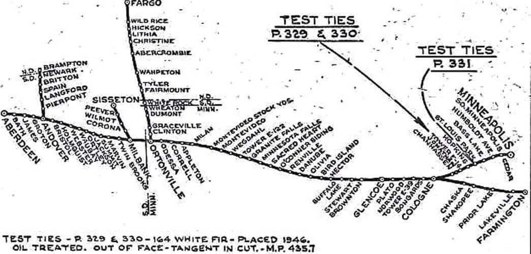 Milwaukee Road Aberdeen Division Track Chart 1973
