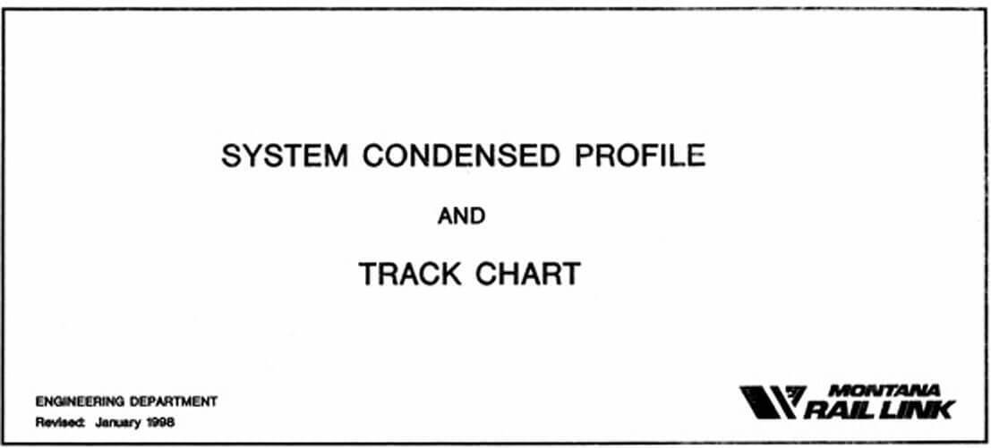 Montana Rail Link Railroad Track Chart 1998