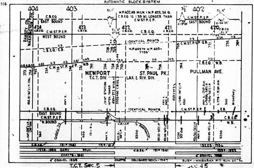 Milwaukee Road Twin Cities Terminal Track Chart 1960