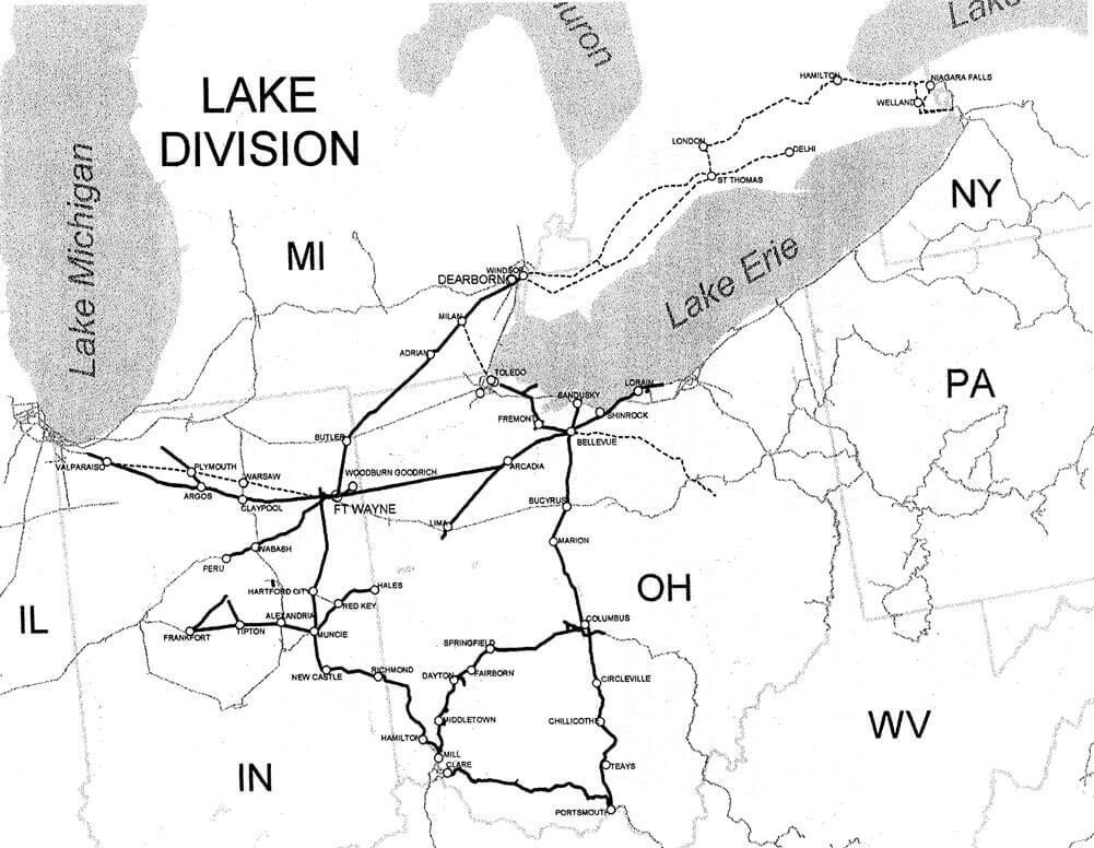 Norfolk Southern Lake Division Track Chart 2002