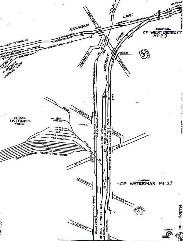 Conrail Detroit Area Track Chart & Yard Maps