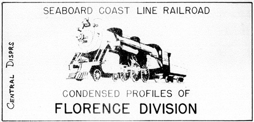 Seaboard Coast Line Florence Division Track Chart